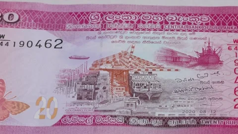 20 Twenty Sri Lanka rupees currency bill... | Stock Video | Pond5