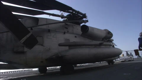 2000s Folded Super Stallion on USS Belle... | Stock Video | Pond5