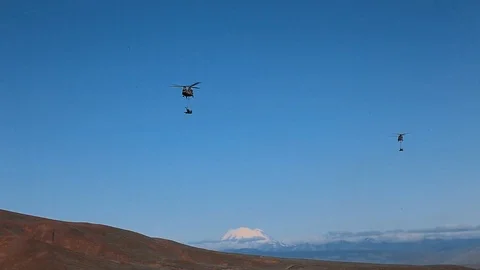 2010s - US Army helicopters drop off art... | Stock Video | Pond5