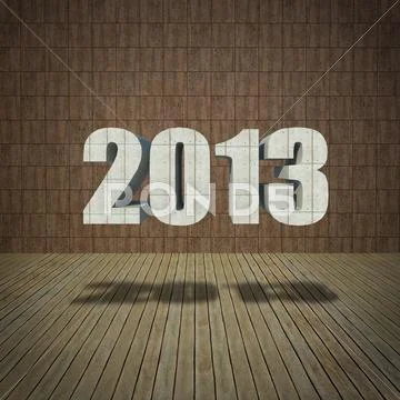 2013 New Year Sign With Limestone Wall - Stock Image - Everypixel