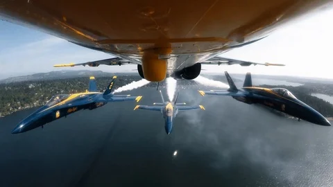 2019 - The US Navy Blue Angels fly over ... | Stock Video | Pond5