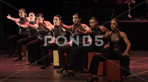 2019:CABO SAN LUCAS MEXICO.Group Of Women Presenting Theater During ...