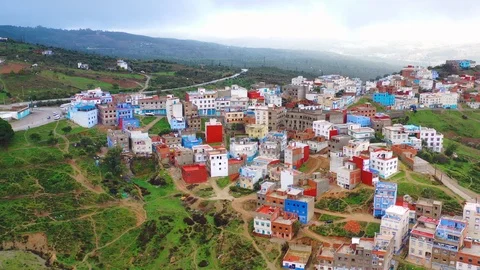 2020 - aerial over the Blue City in Moro... | Stock Video | Pond5