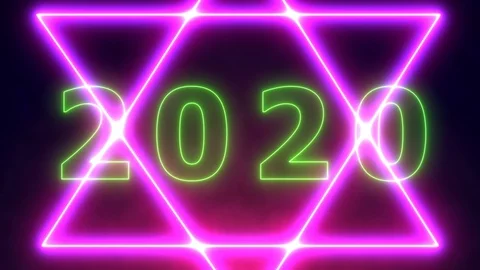 2020, Neon light alphabet. modern design | Stock Video | Pond5