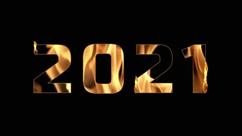 2021 is on fire. Numbers 2021 on a black... | Stock Video | Pond5