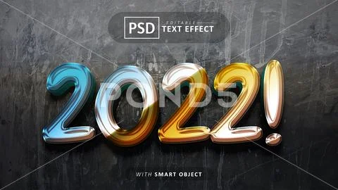2022 3d text effect editable ~ PSD Template #234428766