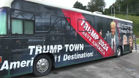 2022 - Donald Trump campaign bus promote... | Stock Video | Pond5