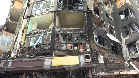 2022 - shocking tilt up of badly damaged... | Stock Video | Pond5