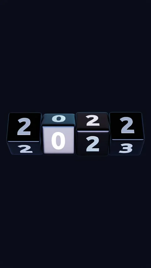 2023 to 2024 flipping blocks change anim... | Stock Video | Pond5
