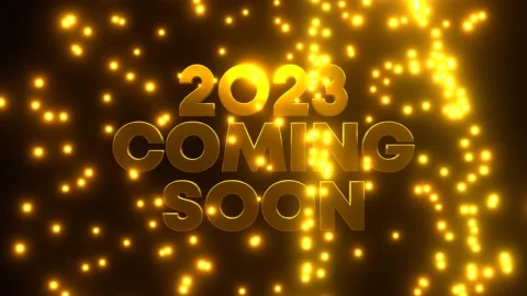 2023 COMING SOON with golden falling par... | Stock Video | Pond5