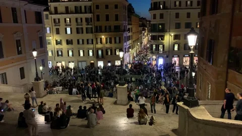 2023 - eaf of a crowded street in Rome, ... | Stock Video | Pond5
