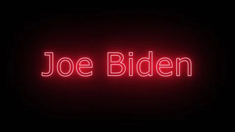 2023: Joe Biden, Written in Neon Text Ef... | Stock Video | Pond5