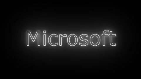 2023: Microsoft, Written in Neon Text Ef... | Stock Video | Pond5
