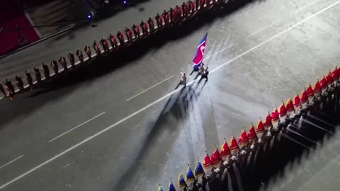2023 - North Korea Parade - Drone footag... | Stock Video | Pond5
