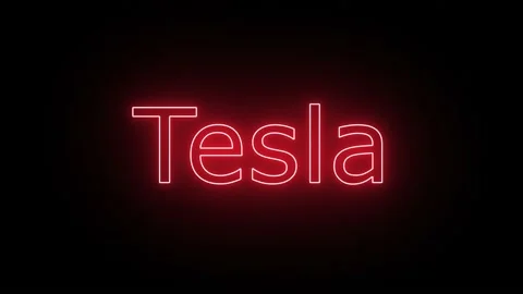 2023: Tesla, Written in Neon Text Effect... | Stock Video | Pond5