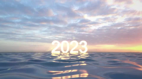 2023 word text glowing floating put on s... | Stock Video | Pond5