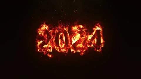2024 is on Fire. 2024 Burning. 2024 Fire... | Stock Video | Pond5