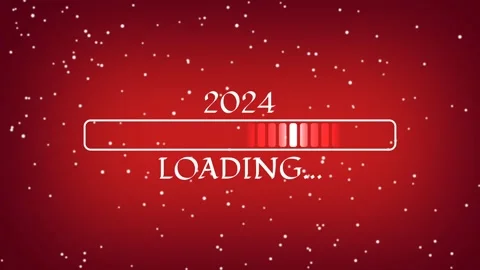 2024 is loading animation on red gradien... | Stock Video | Pond5