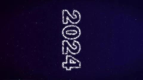2024 moving numbers outline. Starry gala... | Stock Video | Pond5