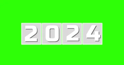 2024 text animation with green screen | Stock Video | Pond5