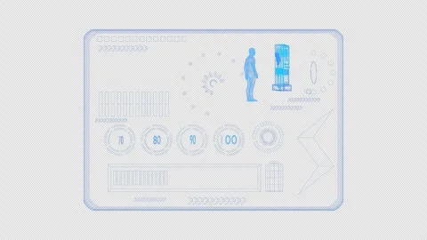 2024 wireframe display data UI tech scre... | Stock Video | Pond5