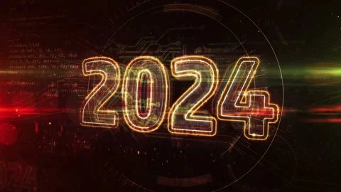 2024 year abstract modern light neon | Stock Video | Pond5