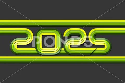 2025 calligraphy with 3d numbers on colorful background with New Year ...