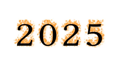 2025 fire text effect white isolated bac... | Stock Video | Pond5