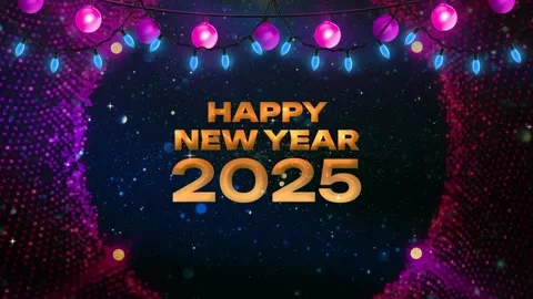 2025 Happy new year text particle light | Stock Video | Pond5