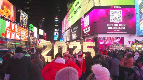 2025 Times Square New Year's Eve Numeral... | Stock Video | Pond5