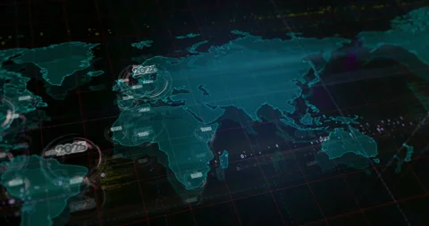 2025 year symbol on world map | Stock Video | Pond5