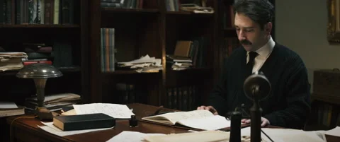 20th Century Albert Einstein working at ... | Stock Video | Pond5