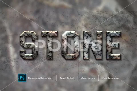 226 stone text effect Design Photoshop Layer Style ~ PSD Template ...