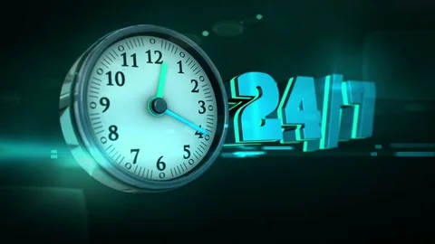 24 Hours 7 Days Week Numbers Clock 3d An... | Stock Video | Pond5
