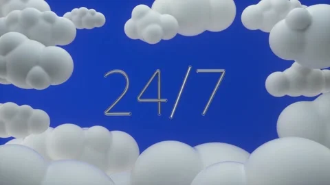 24/7 sign. 24 hours seven days a week. T... | Stock Video | Pond5