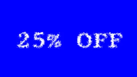 25% Off cloud text effect blue isolated ... | Stock Video | Pond5