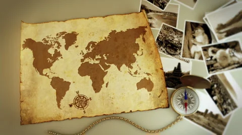25 Unfolding scroll with earth map, comp... | Stock Video | Pond5