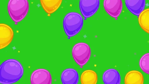 2D Animated Balloons reveal With Stars o... | Stock Video | Pond5