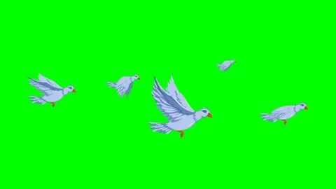 2D animated birds flying in sky, flappin... | Stock Video | Pond5