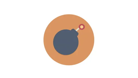 2D Animated Bomb Icon Colored,isolated o... | Stock Video | Pond5