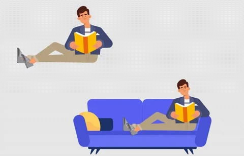 2D Animated Boy Student Laying on Sofa a... | Stock Video | Pond5