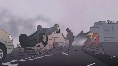 2D Animated Car Accident | Stock Video | Pond5