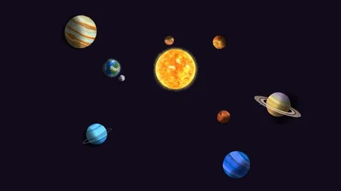 2d animated cartoon background of solar ... | Stock Video | Pond5