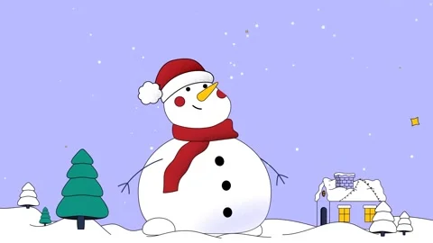 2D Animated cartoon snowman assembling i... | Stock Video | Pond5