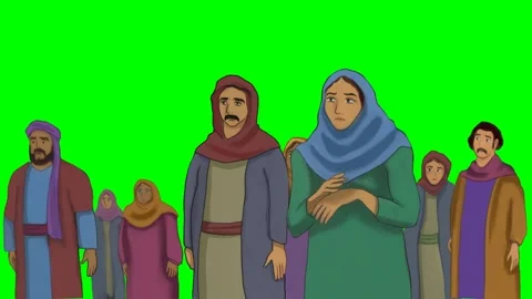 2d animated crowd of people in old hijab... | Stock Video | Pond5