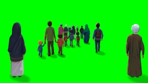 2d animated crowd of people walking in g... | Stock Video | Pond5