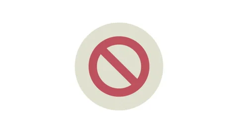 2D Animated Denied Icon Colored,isolated... | Stock Video | Pond5