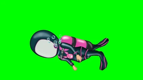 2d animated diver swimming underwater in... | Stock Video | Pond5