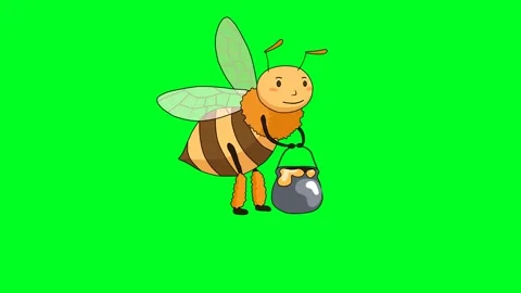 2D animated fantasy bee character cycle ... | Stock Video | Pond5