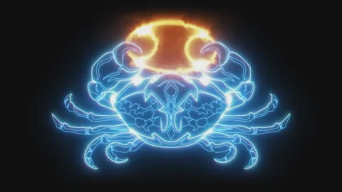 2d animated glowing zodiac sign of Cance... | Stock Video | Pond5